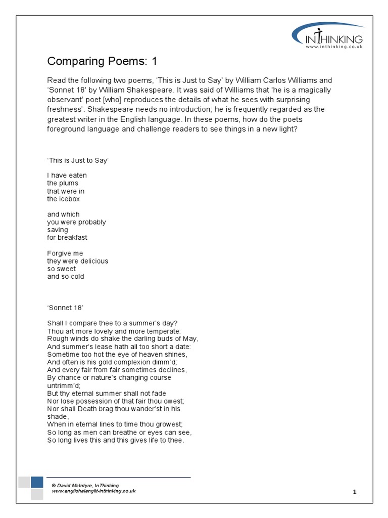 comparing-poems-1 | PDF