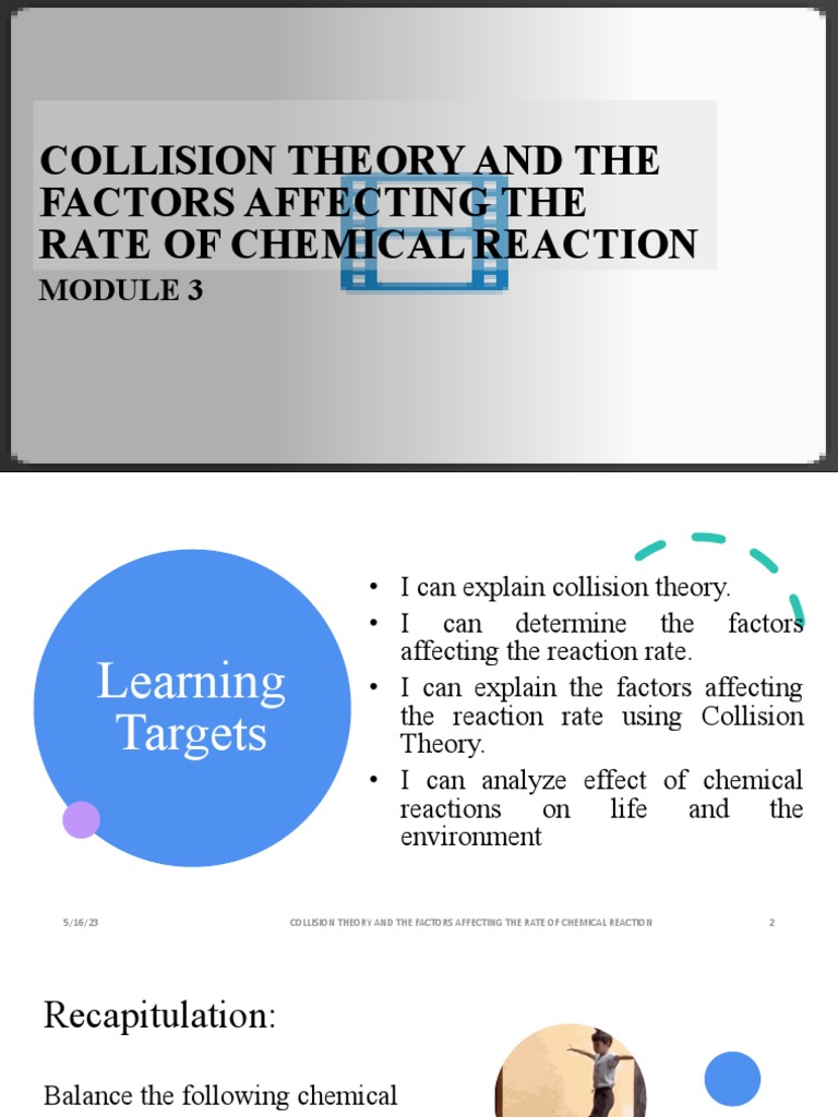 Collision Theory and The Factors Affecting The Rate | PDF | Reaction ...