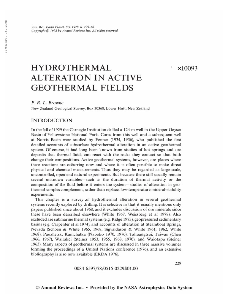 Hydrothermal Alteration in Active Geothermal Field | PDF