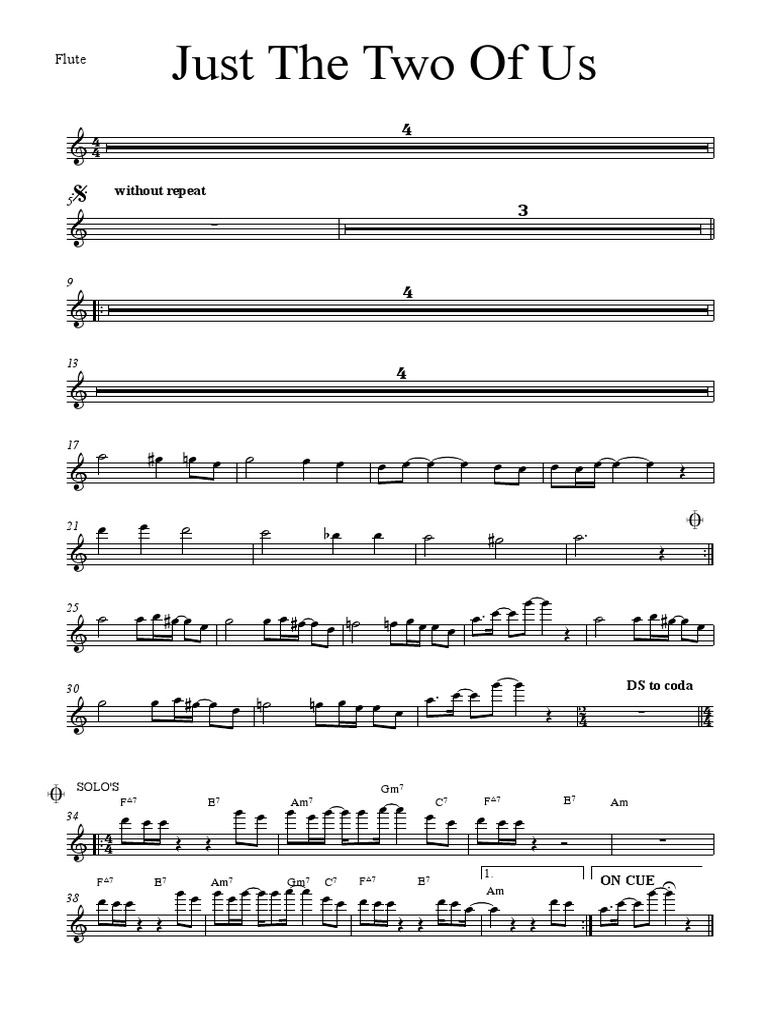 Just The 2 of Us in Am Flute | PDF
