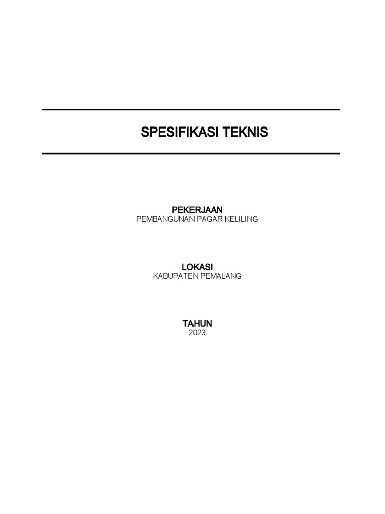 Spesifikasi Teknis SDN3 Tanjungsari | PDF