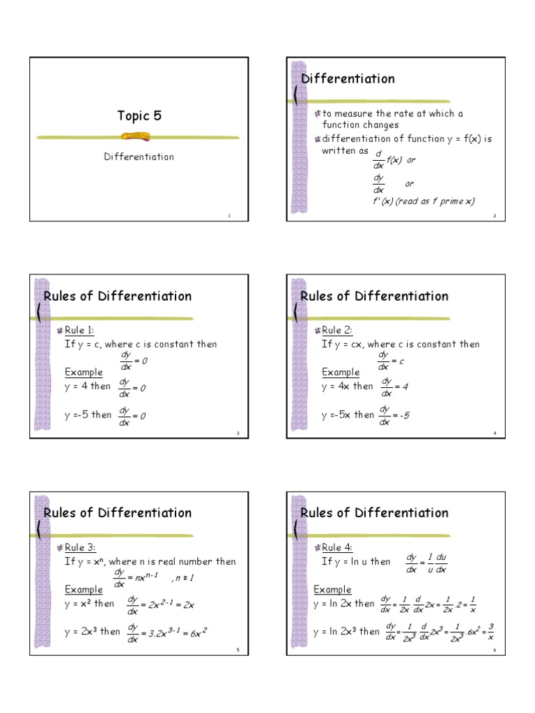 Differentiation | PDF | Derivative | Physical Quantities