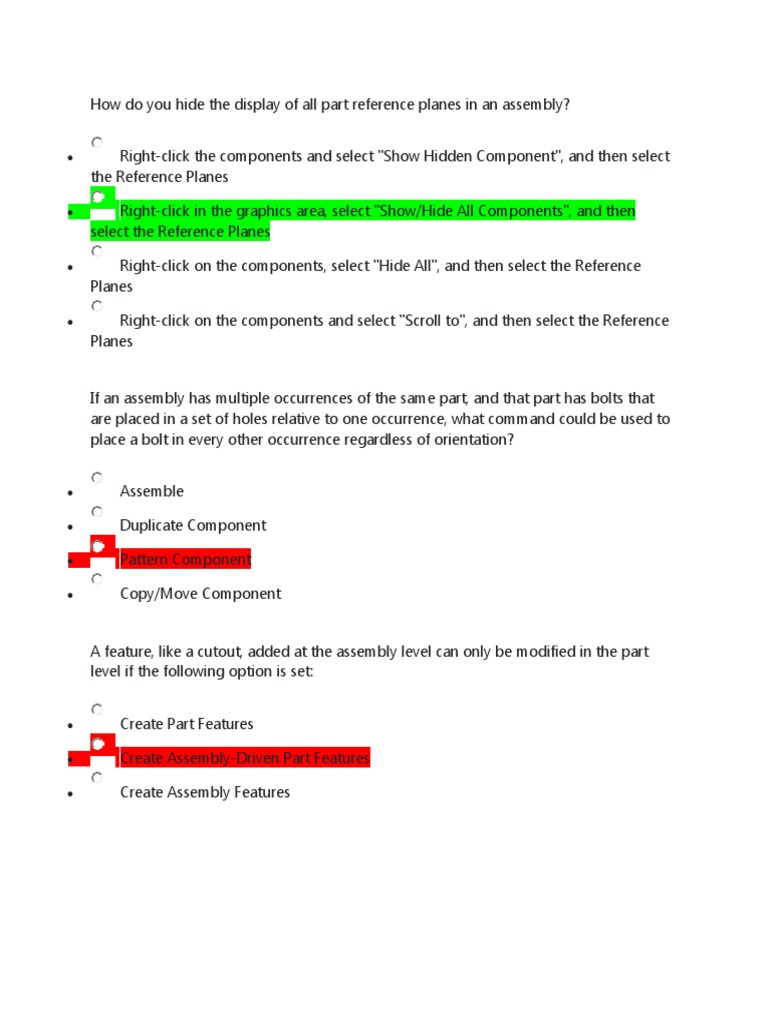 Solid Edge Expert Assembly Exam Questions | PDF | Computing