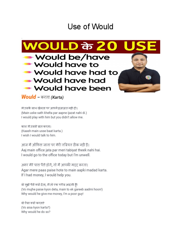 Use of Would | PDF
