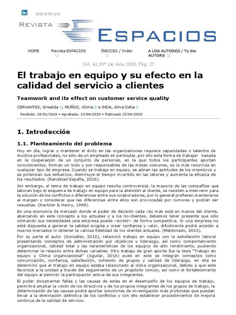 Impacto del Trabajo en Equipo en Calidad | PDF