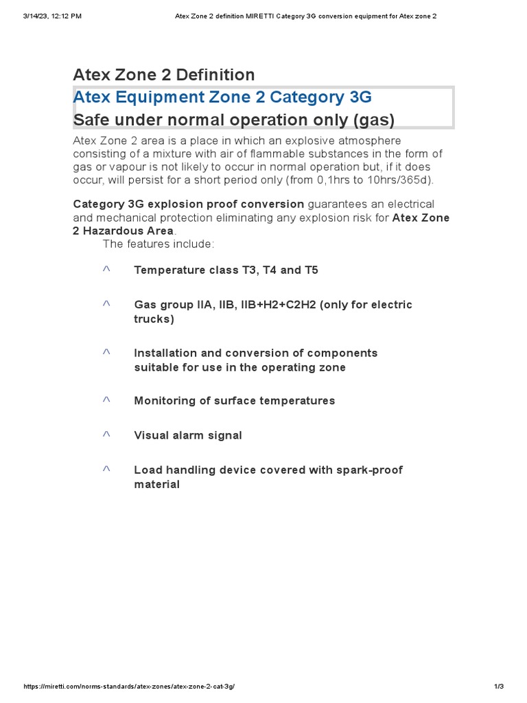 Atex Zone 2 Definition MIRETTI Category 3G Conversion Equipment For Atex Zone 2 | PDF | Safety ...