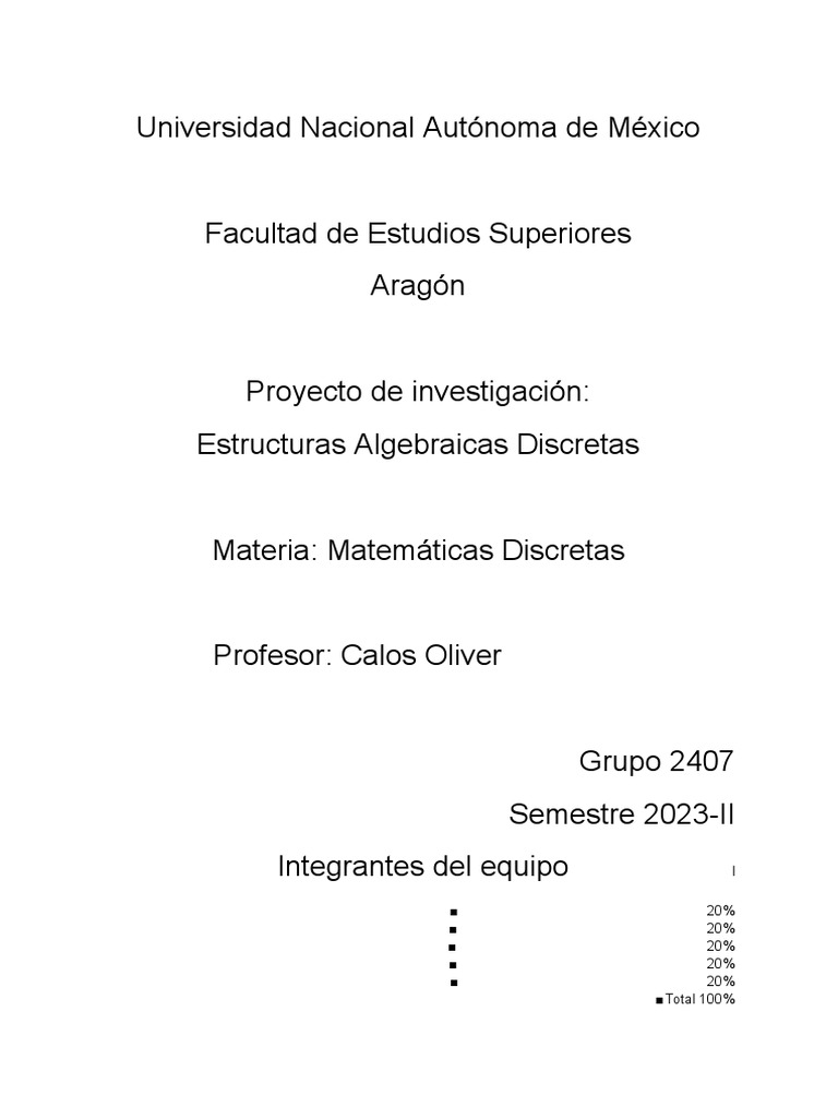Estructuras Discretas | PDF | Campo (Matemáticas) | Grupo (Matemáticas) Estructuras Discretas | PDF | Campo (Matemáticas) | Grupo (Matemáticas)