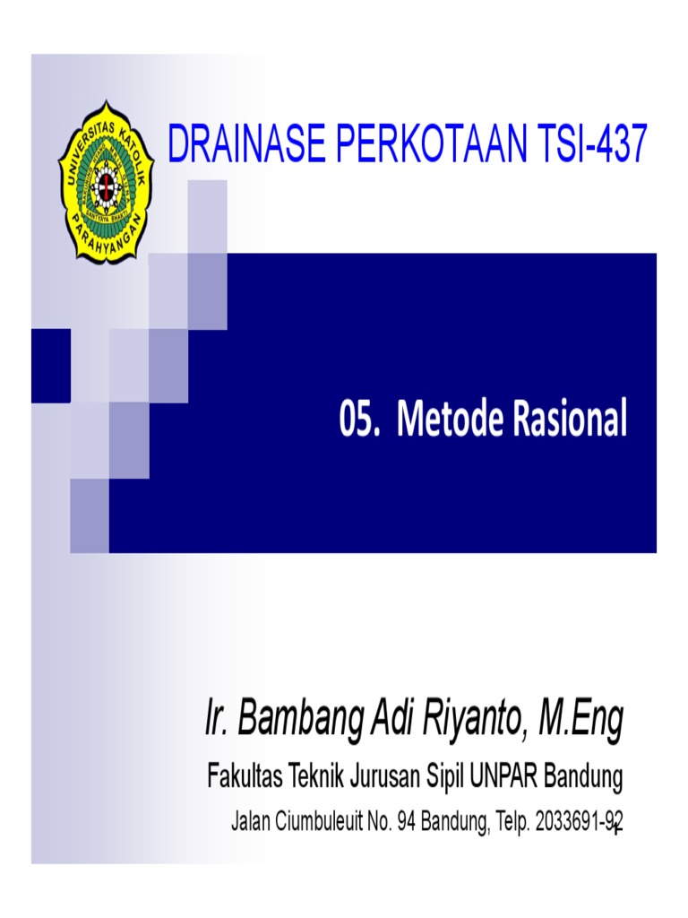 Metode Rasional untuk Perhitungan Banjir | PDF