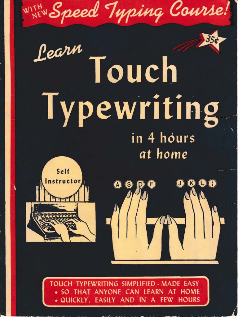 Learn Touch Typewriting in 4 Hours at Home | Download Free PDF ...