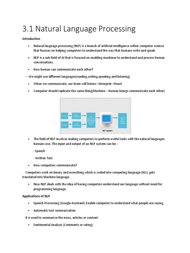 3.1 Natural Language Processing | PDF | Parsing | Syntax