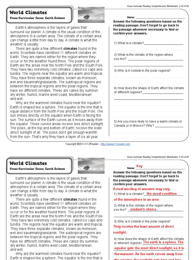 Gr3 Wk33 World Climates | PDF | Earth | Equator