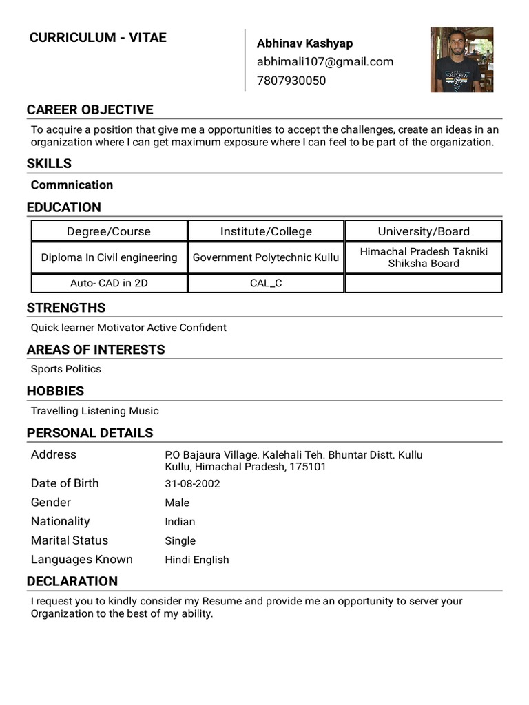 Resume - Abhinav Kashyap - Format1 | PDF