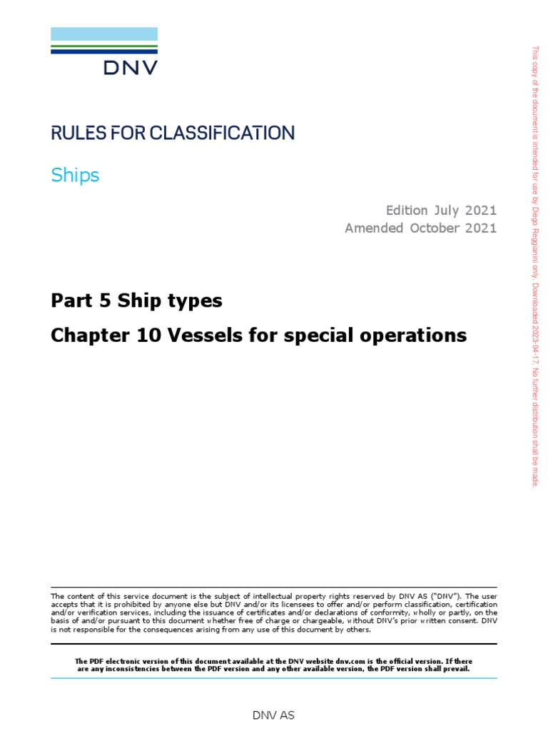 DNV-RU-SHIP Pt.5 Ch.10 | PDF | Shipping | Water Transport