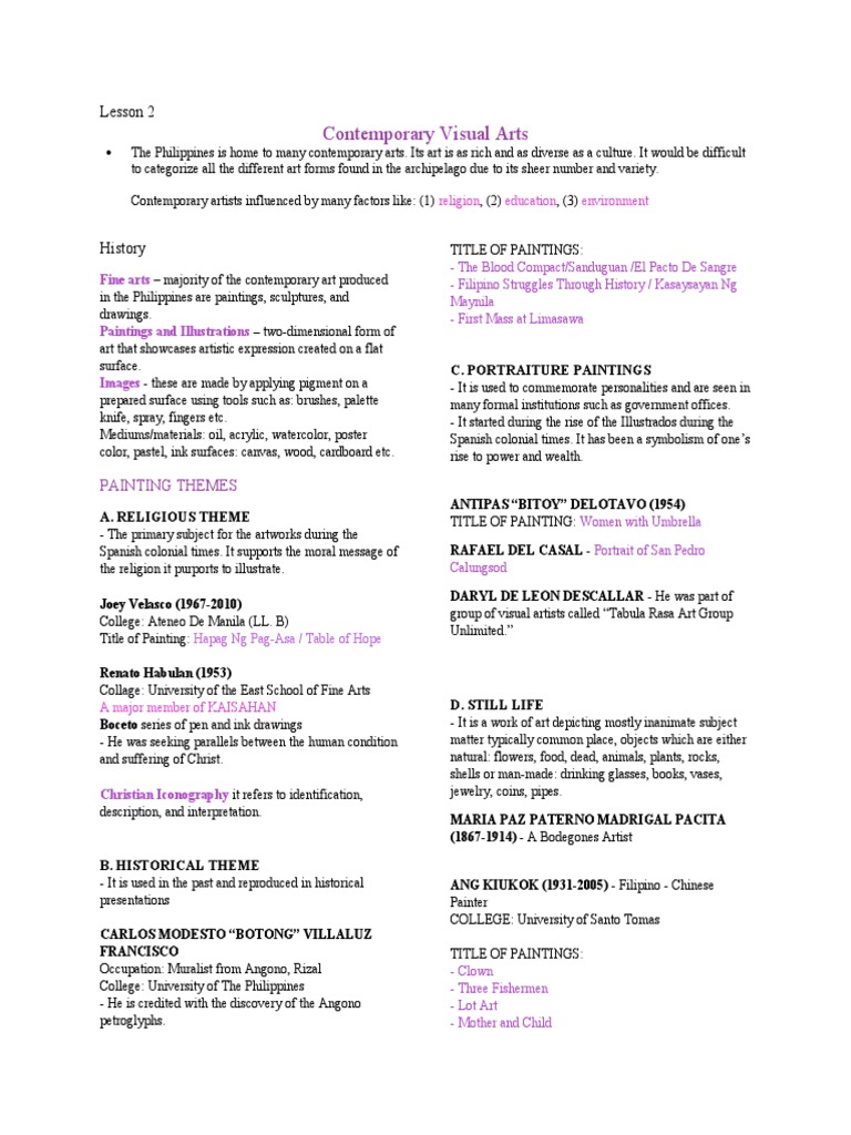 Lesson 2 Contemp | PDF | Textiles | Sculpture