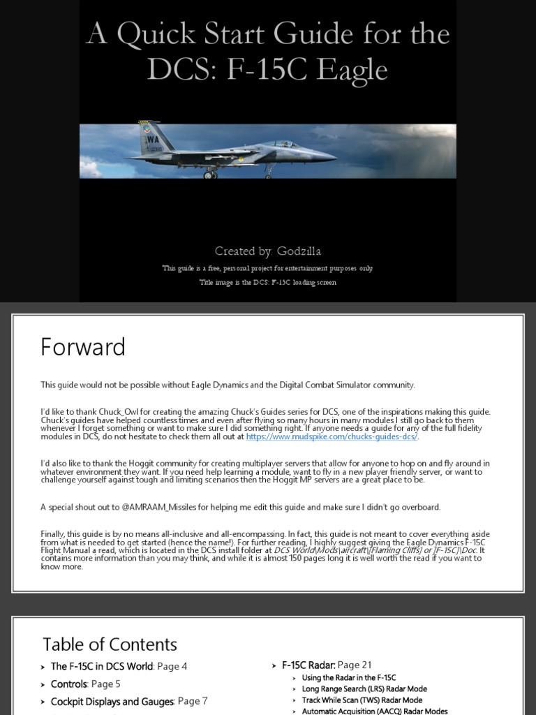 F 15C Quick Start Guide | PDF | Mc Donnell Douglas F 15 Eagle | Transponder (Aeronautics)