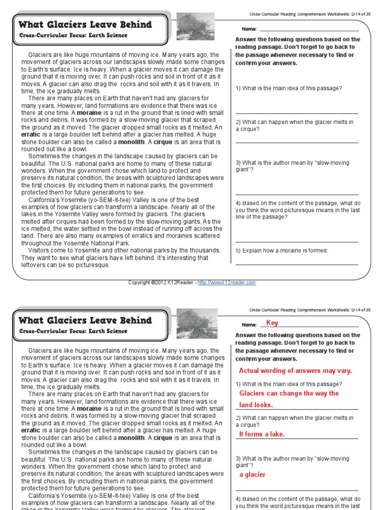 Gr4 Wk14 What Glaciers Leave Behind | PDF