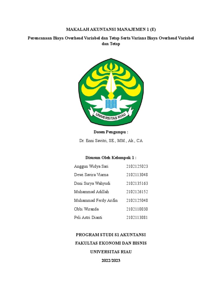 Makalah Kel 1 (Akmen 1 E) | PDF