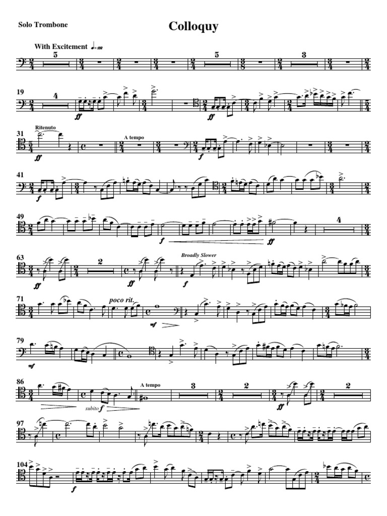 Goldstein - Colloquy - 01 Solo Trombone | PDF