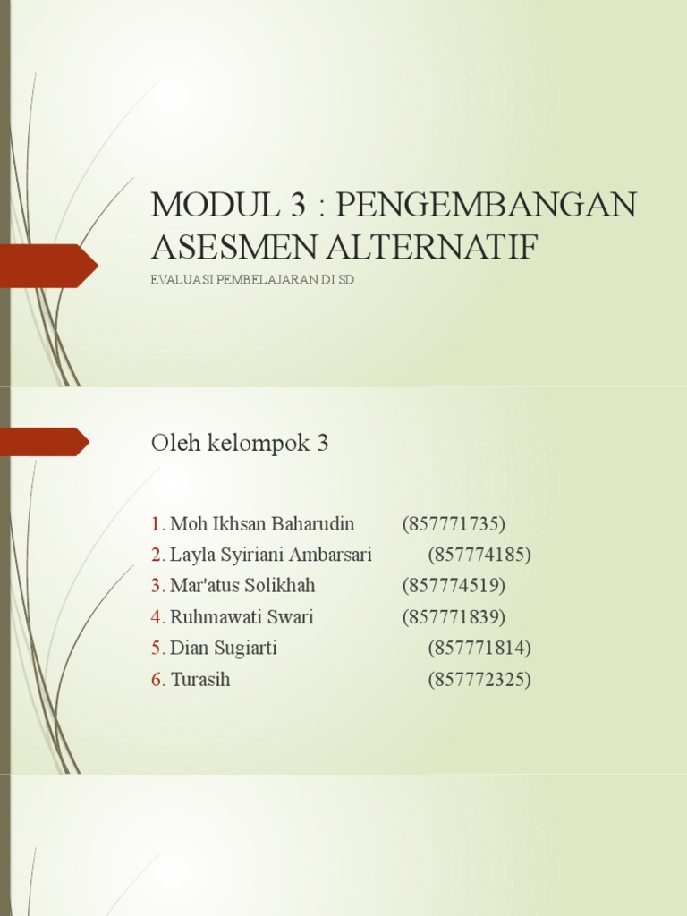 Presentasi Modul 3 Evaluasi Pembelajaran | PDF