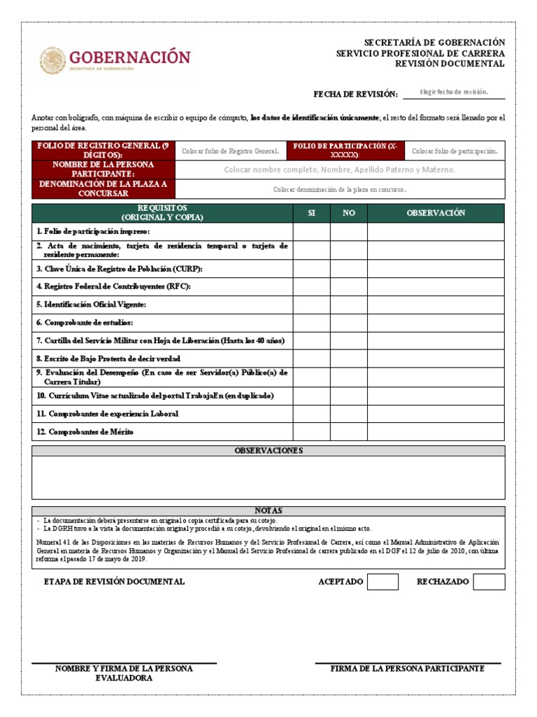 01 - Formato de Revision Documental | PDF