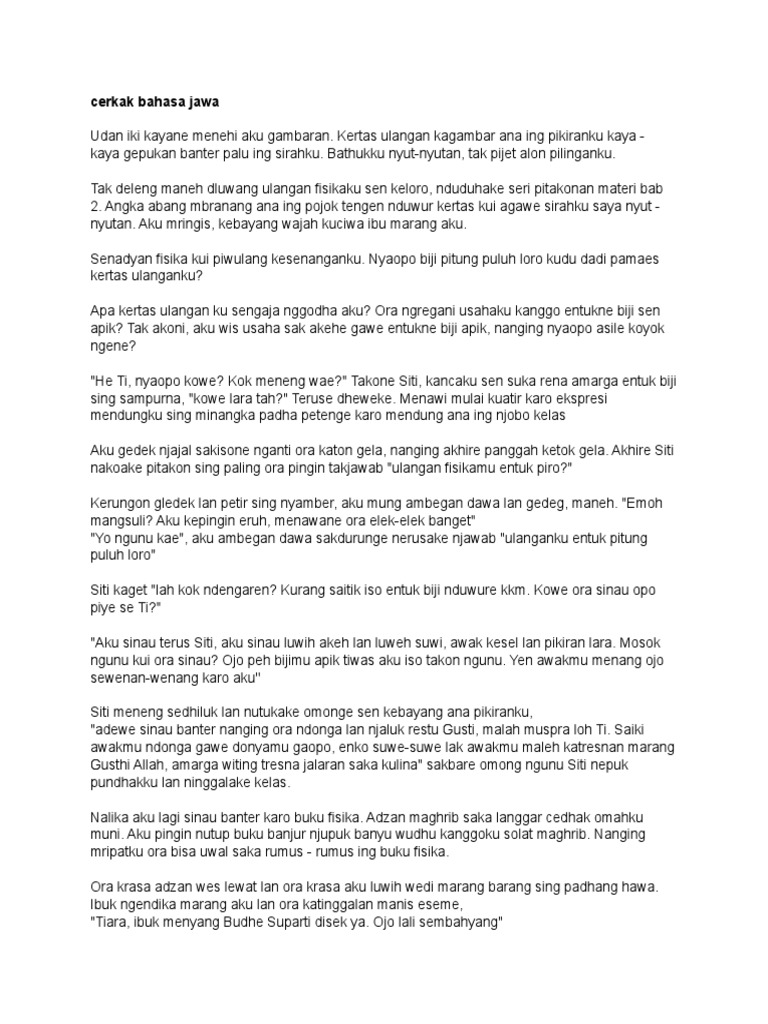Cerkak Bahasa Jawa | PDF