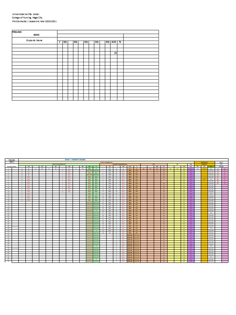 Book1-GRADING SHEET2021 | PDF