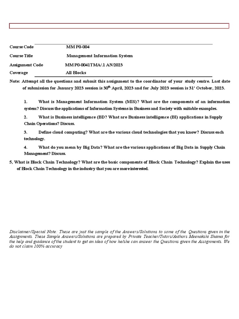 Management Information System Overview | PDF | Cloud Computing | Business Intelligence