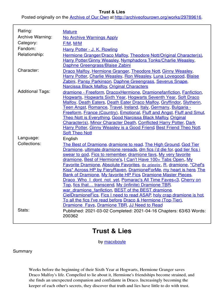Trust Lies | PDF | Harry Potter | Fictional Universes