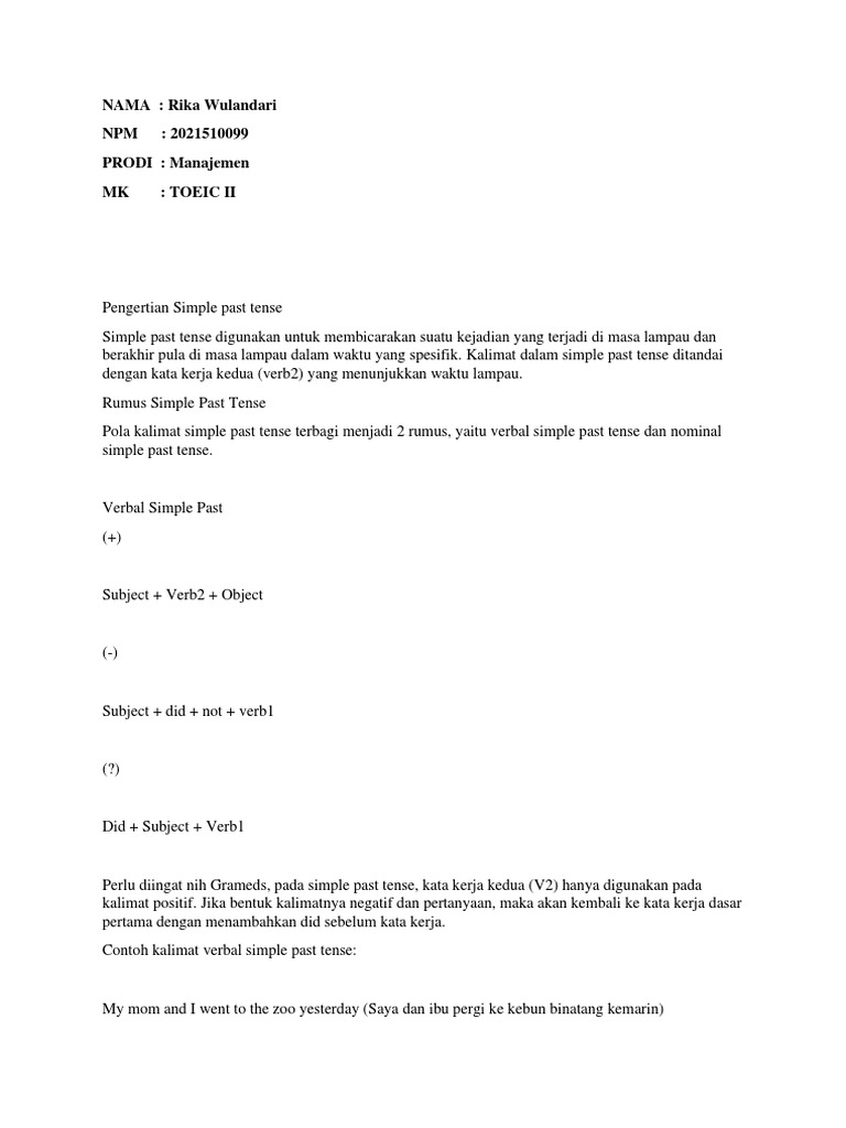 Tugas Toiec II Wulan | PDF