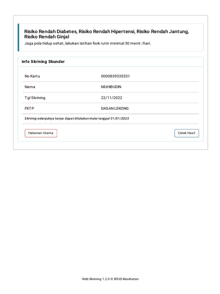 Web Skrining BPJS Kesehatan | PDF