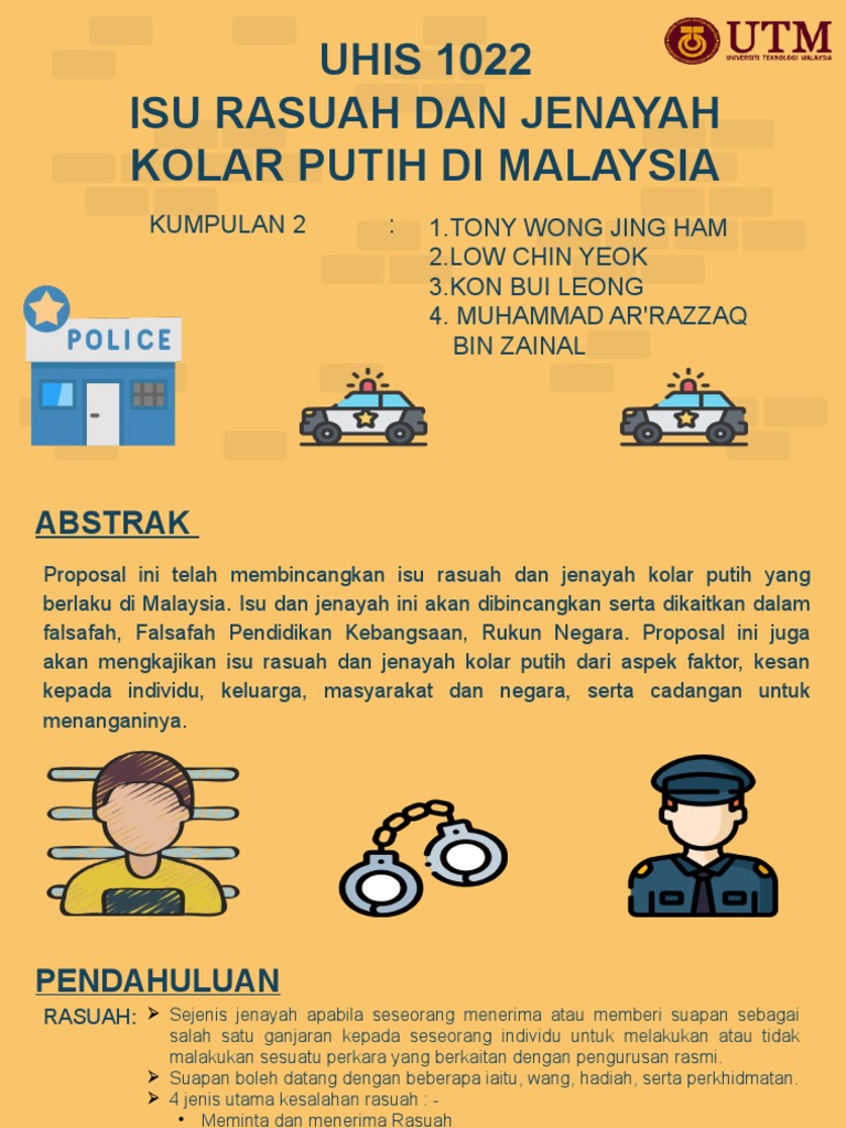 Proposal Isu Rasuah Dan Jenayah Kolar Putih Malaysia Uhis 1022 | PDF
