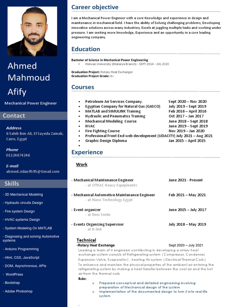 Mechanical Power Engineer Resume | PDF