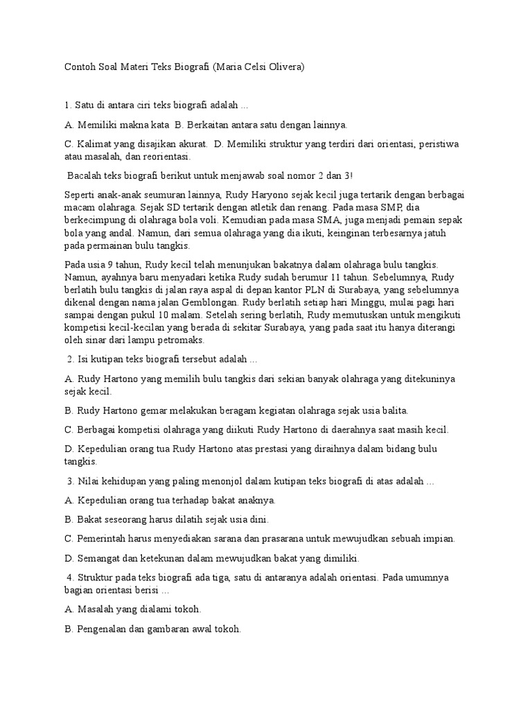 Contoh Soal Materi Teks Biografi Pdf