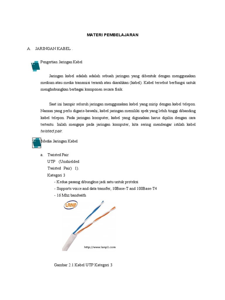 Bahan Ajar Jaringan Kabel Dan Nirkabel2 | PDF | Teknologi & Rekayasa | Komputer