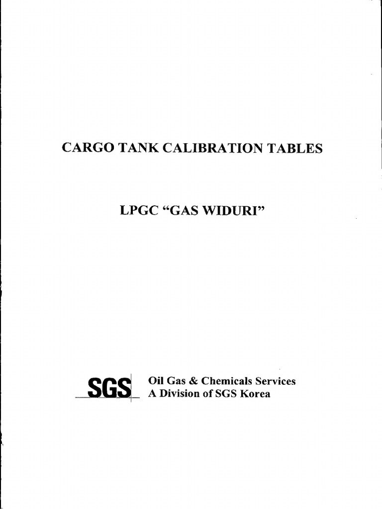 Cargo Tank Calibration Tables | PDF