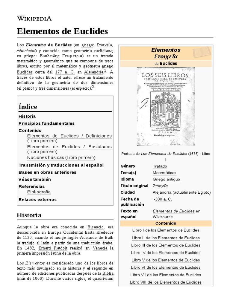 Elementos de Euclides | PDF | Matemáticas | Geometría