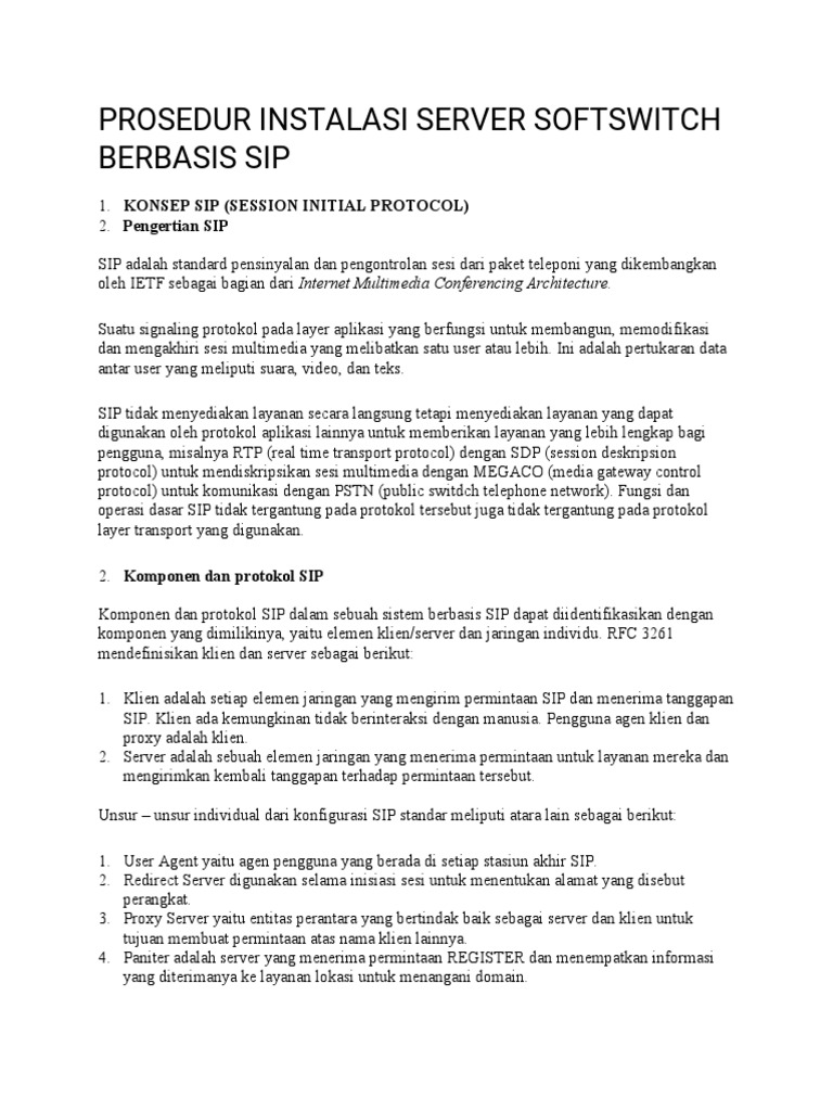 Bab 2 Prosedur Instalasi Sip | PDF | Komputer | Teknologi & Rekayasa