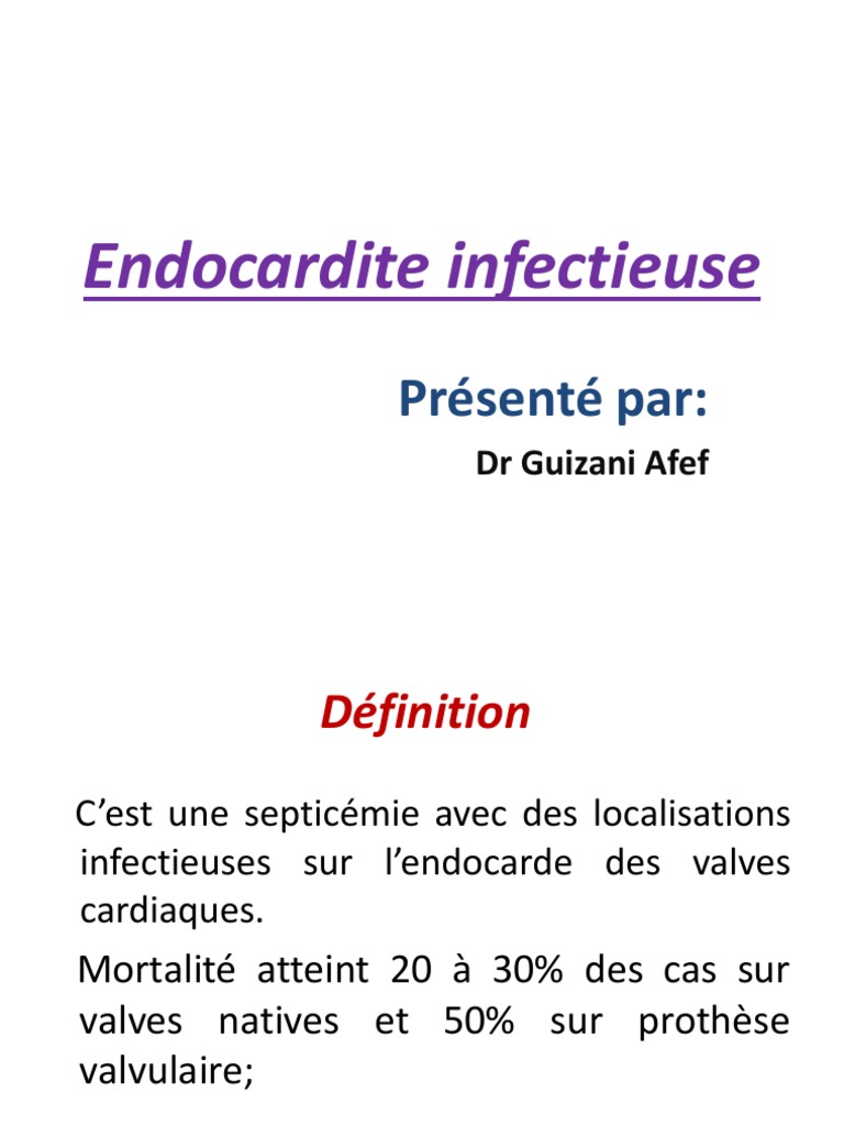 Endocardite Infectieuse : Diagnostic et Traitement | PDF