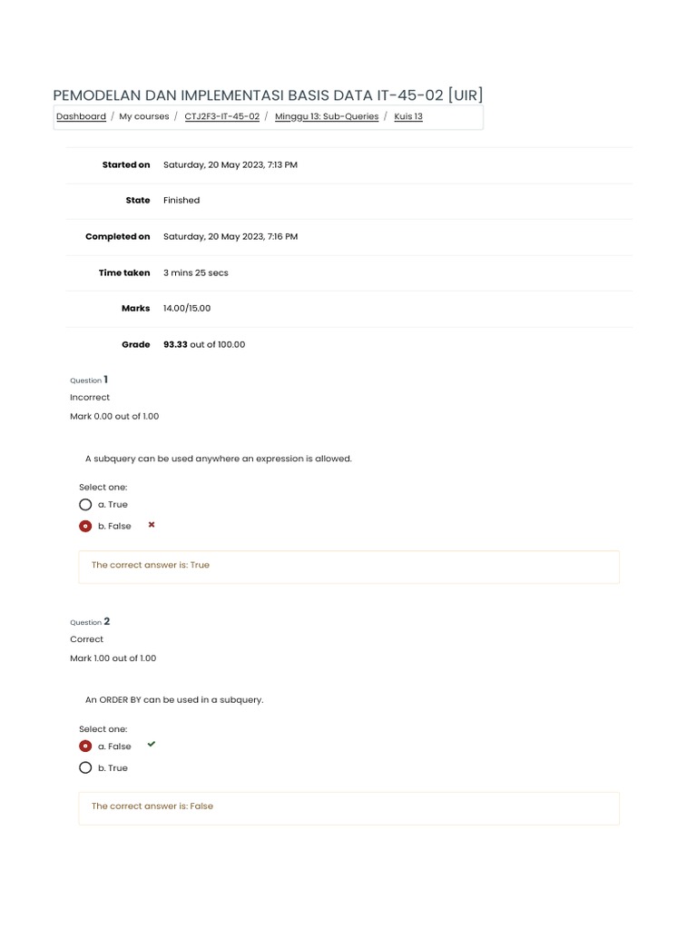 Kuis | PDF | Information Technology Management | Computer Data