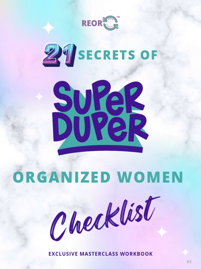 21 Secrets of Super Duper Organized Women Checklist | PDF
