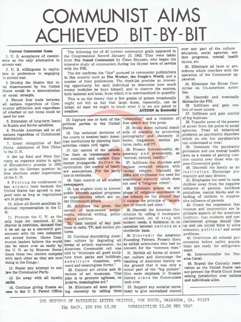Communist Aims - January 1963 | PDF