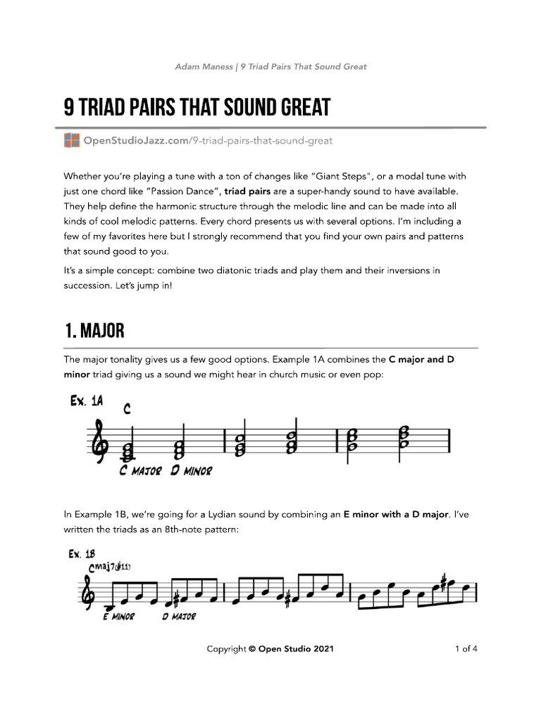 Triads Lesson | PDF