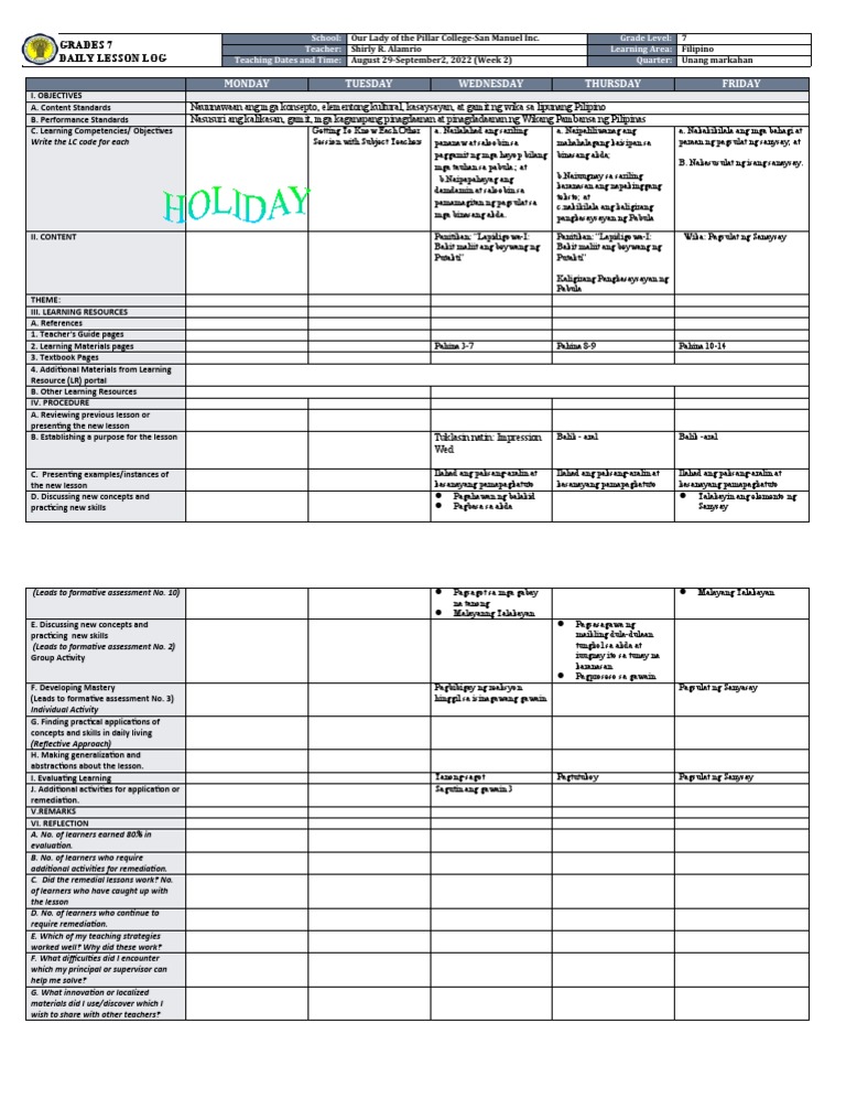 W2 DLL Filipino 7 | PDF