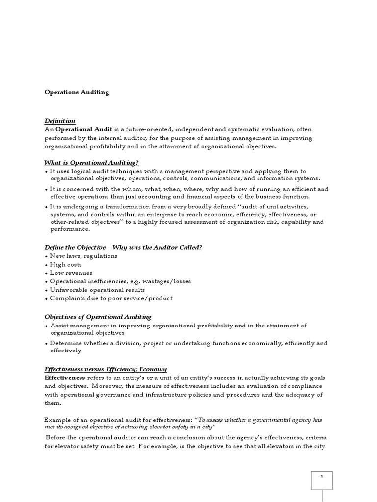 Operations Auditing | PDF