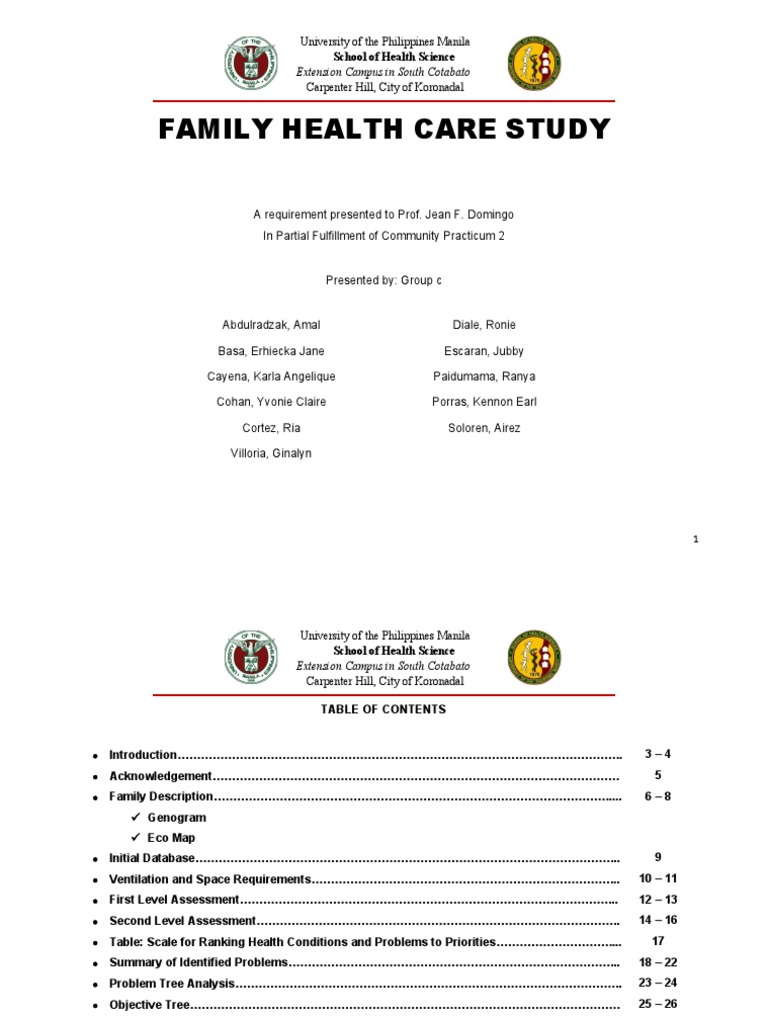 Edited Family Health Care Study Final | PDF | Nursing | Health Care
