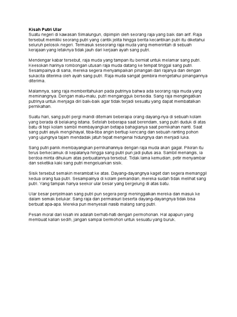 Kisah Putri Ular | PDF
