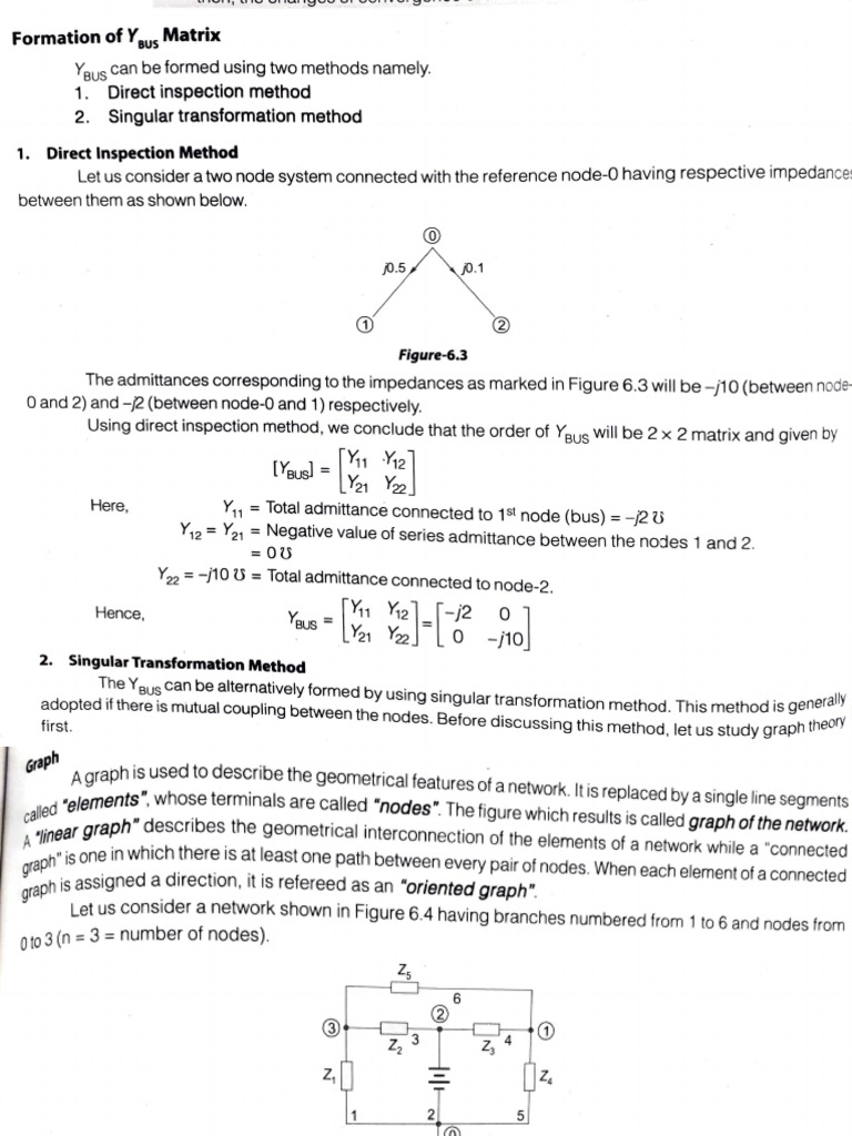 Formation of Y-Bus Matrix | PDF