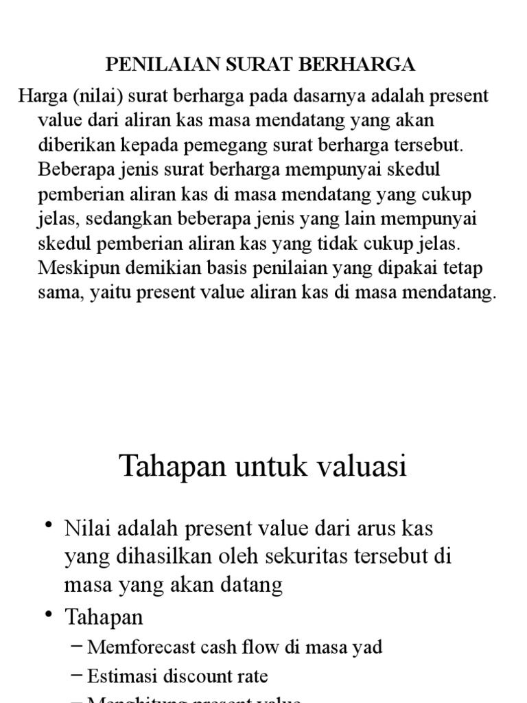 Penilaian Surat Berharga | PDF