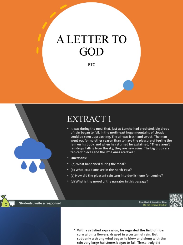 A Letter To God RTC | PDF