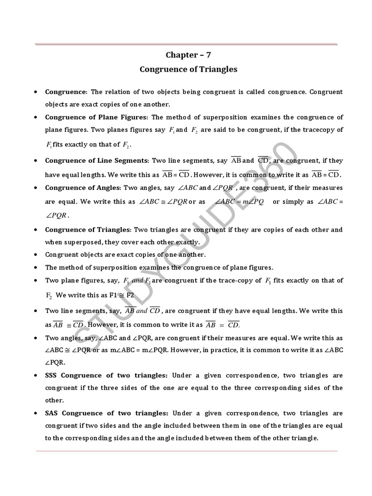 Triangle Congruence Basics | PDF | Triangle | Geometry